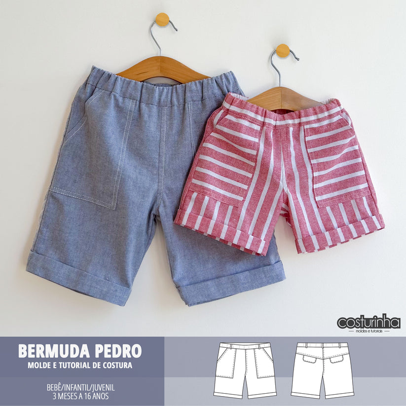 Bermuda PEDRO - moldes e tutorial – Costurinha